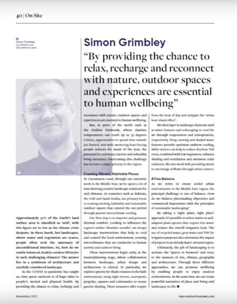 Designing for arid climates - insights from Benoy sister landscape ...