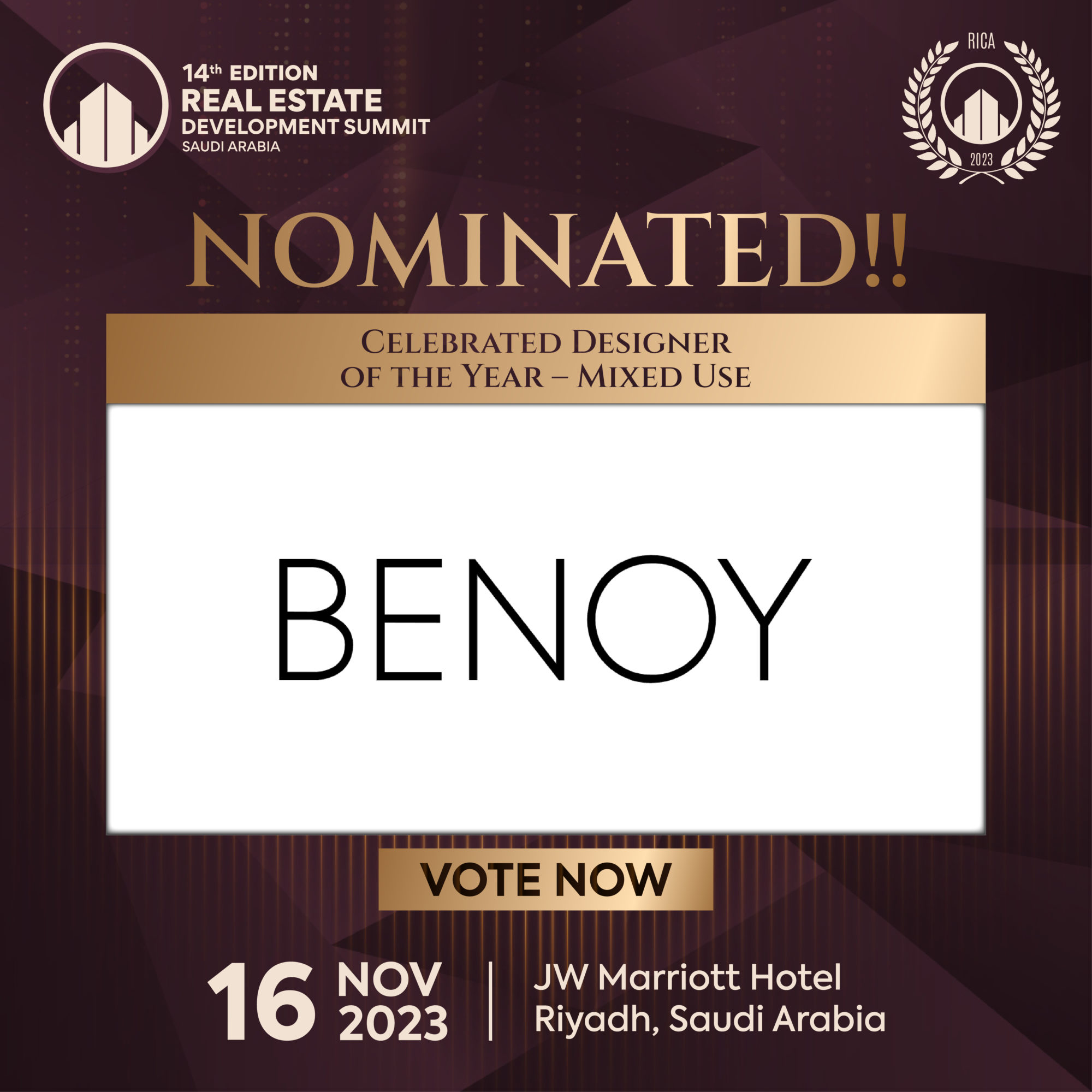 Benoy shortlisted for REDS 'Celebrated Designer of the Year' award | News